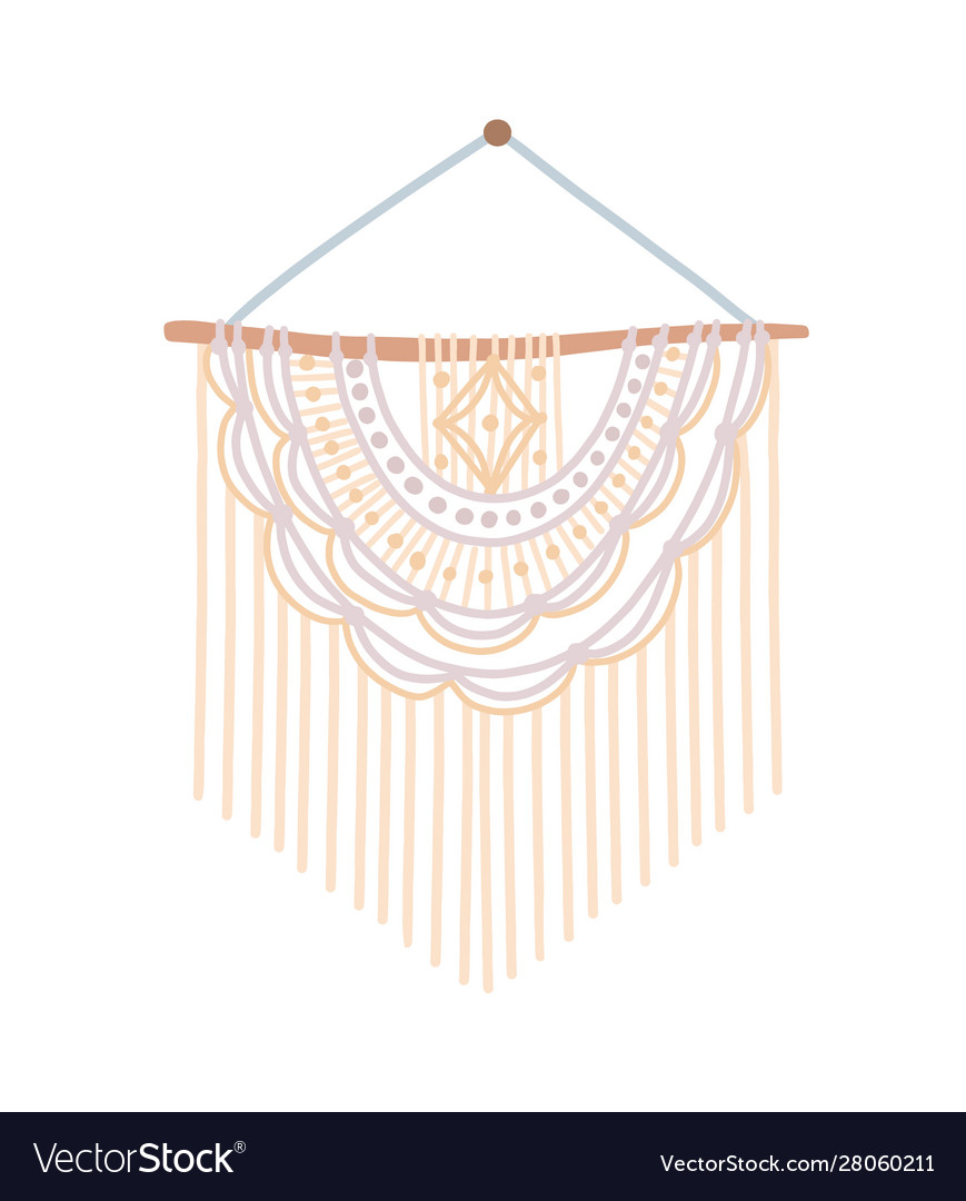 Macrame design wall hanging Royalty Free Vector Image