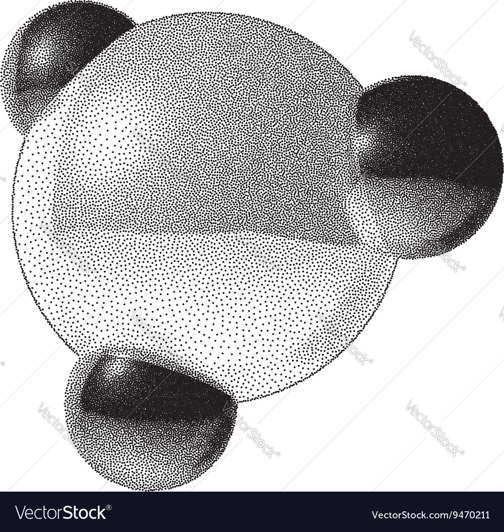 Molecule sign with dotwork gradient Royalty Free Vector
