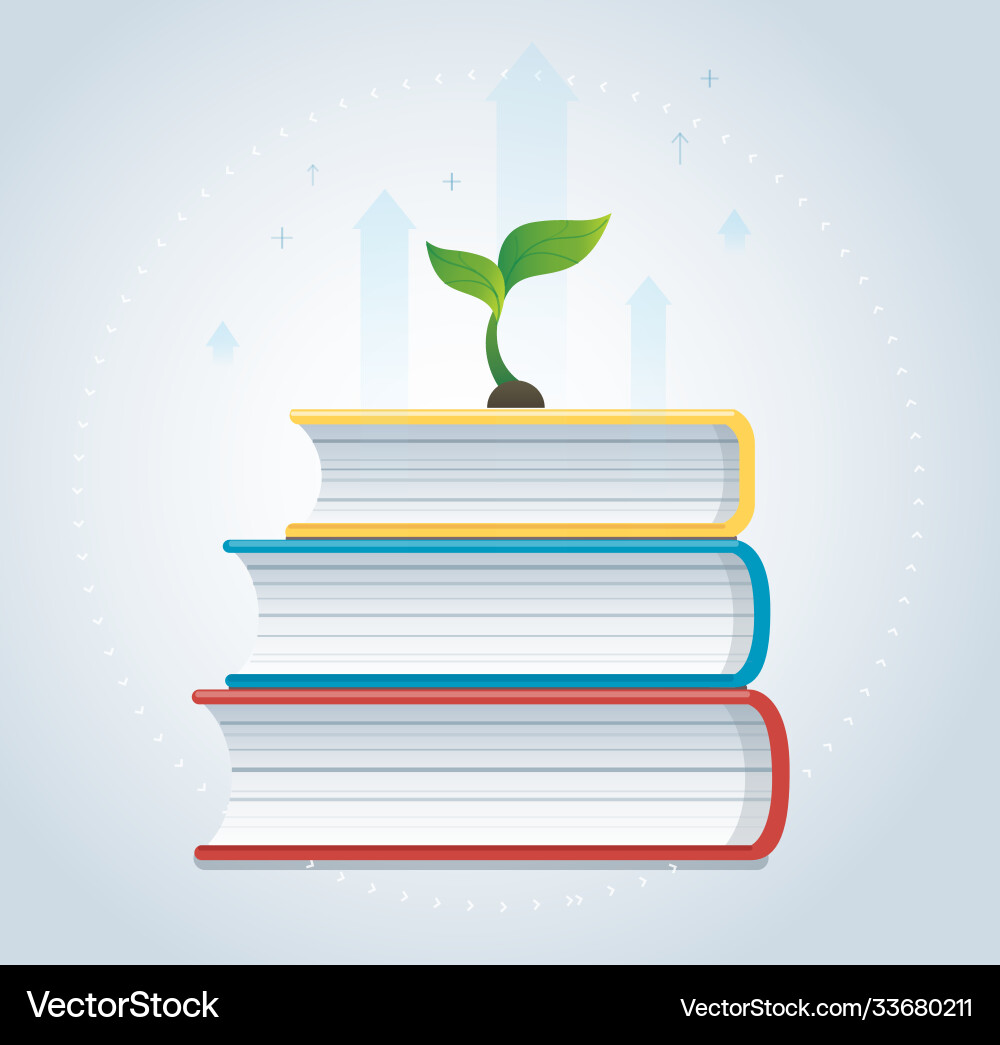 Plant growth on books icon design Royalty Free Vector Image
