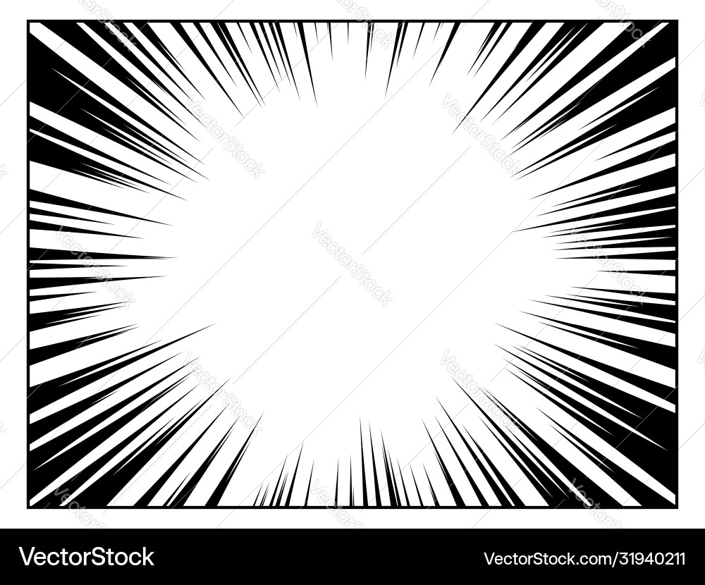 Radial line drawing action speed lines stripes Vector Image