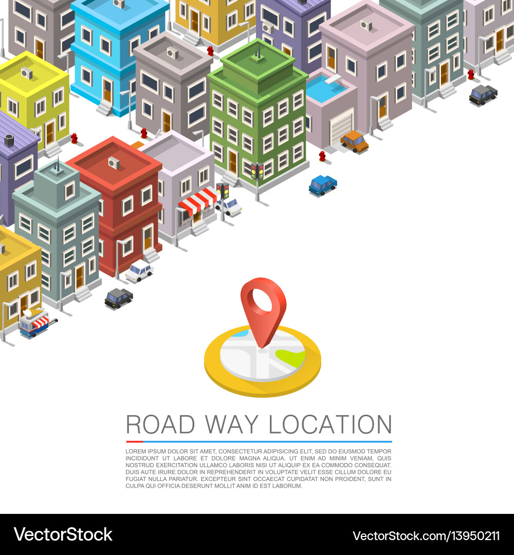 Road in the city isometric Royalty Free Vector Image