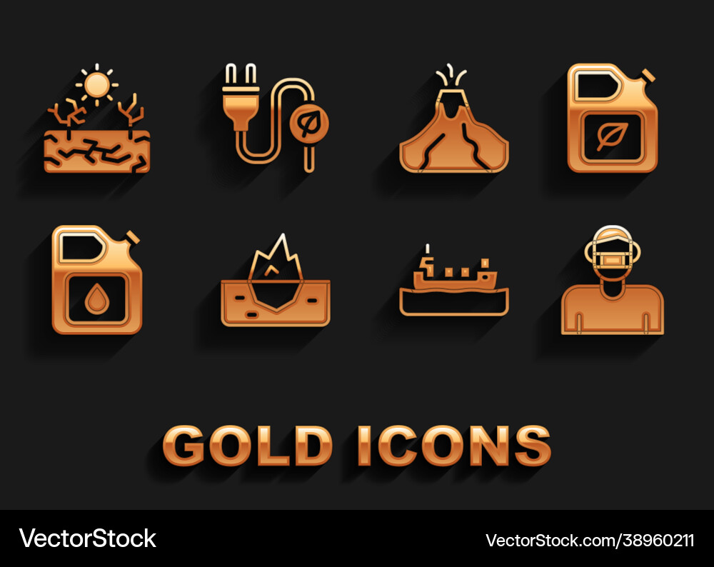 Set iceberg bio fuel canister face in protective Vector Image