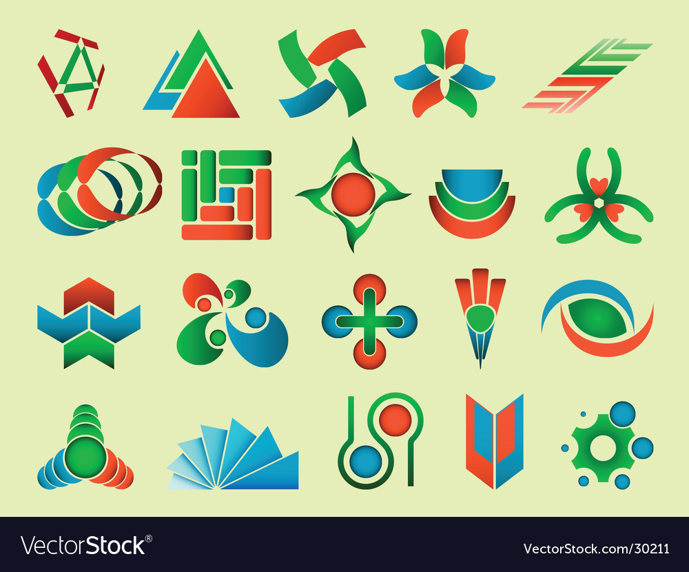 Set of abstract design elements Royalty Free Vector Image