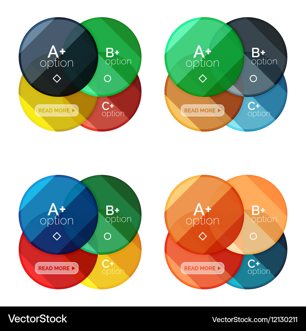 Set of round option diagram template for your data