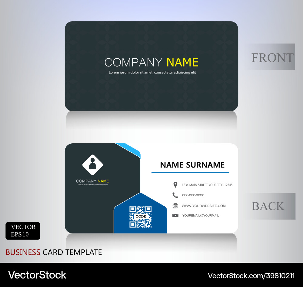 Technology business name card geometric Royalty Free Vector