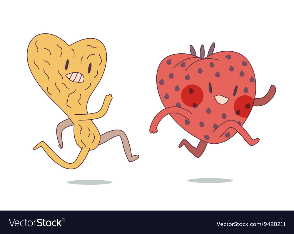 Two running characters Royalty Free Vector Image