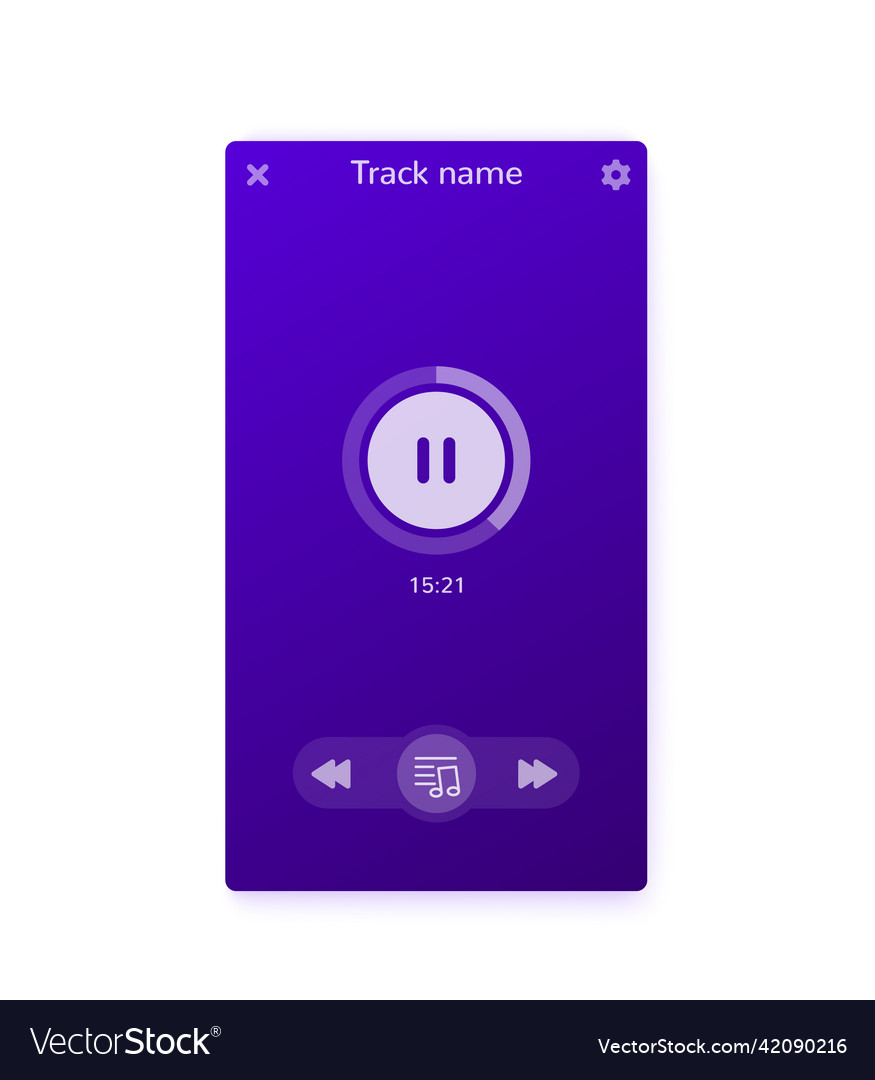 Audio player interface mobile app ui design Vector Image