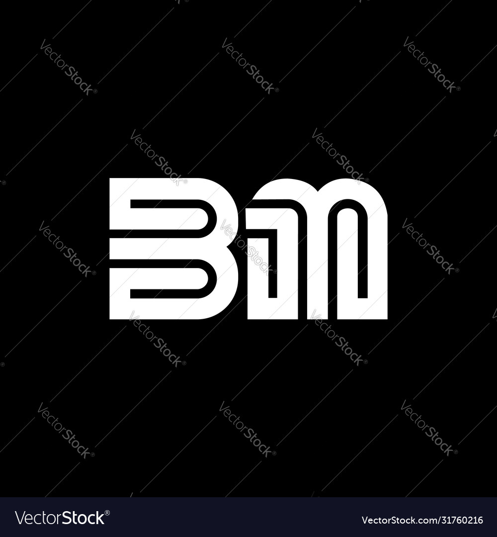 Bm b m letter logo design initial letter Vector Image