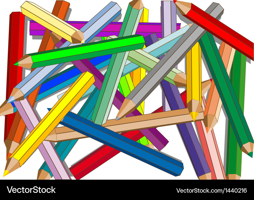 Bunch of colored pencils Royalty Free Vector Image