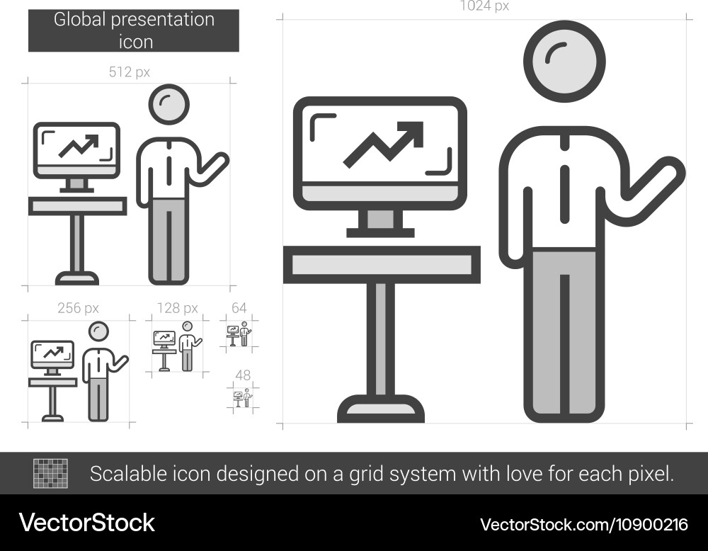 Global presentation line icon Royalty Free Vector Image