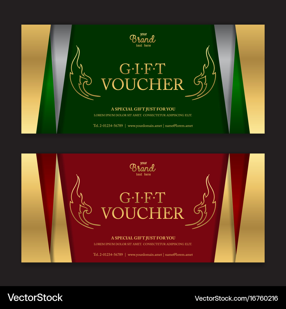 Gold and silver gift voucher or certificate Vector Image