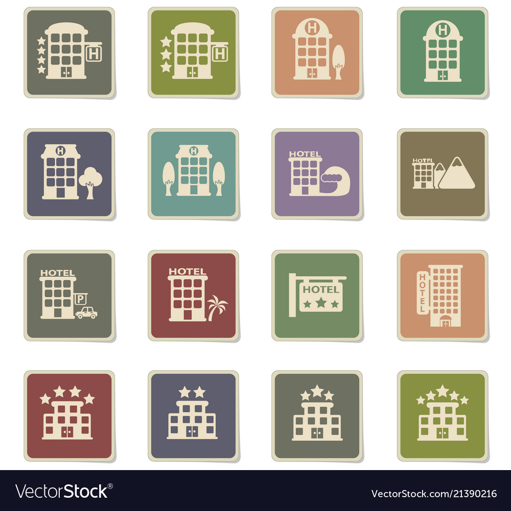 Hotel icon set Royalty Free Vector Image - VectorStock