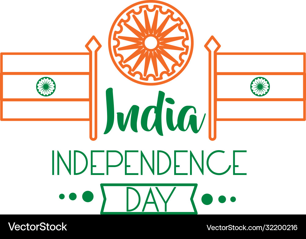 Independence day india celebration with ashoka Vector Image
