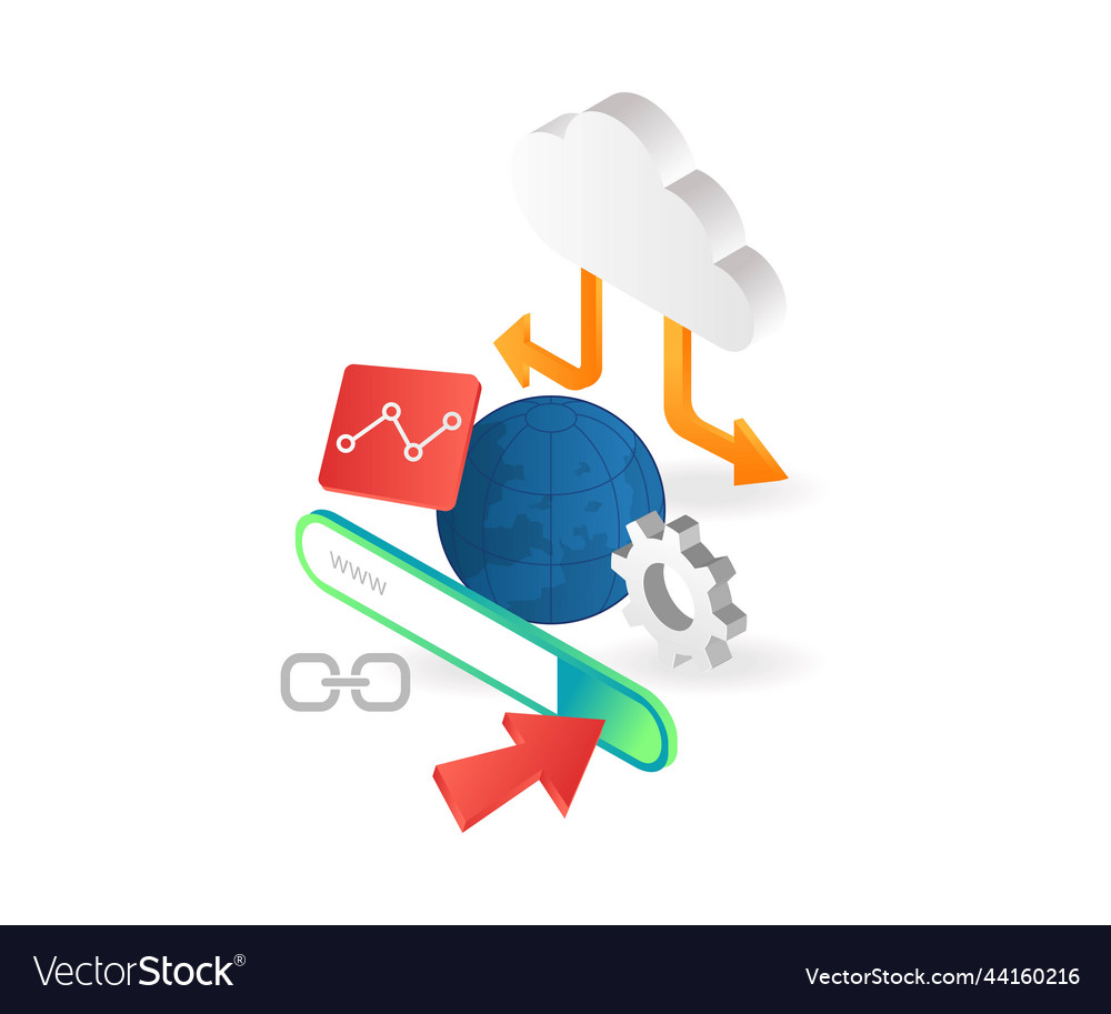 Internet data cloud server information Royalty Free Vector