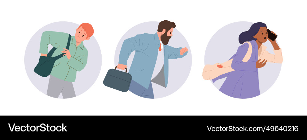 Isolated round composition of busy stressed Vector Image