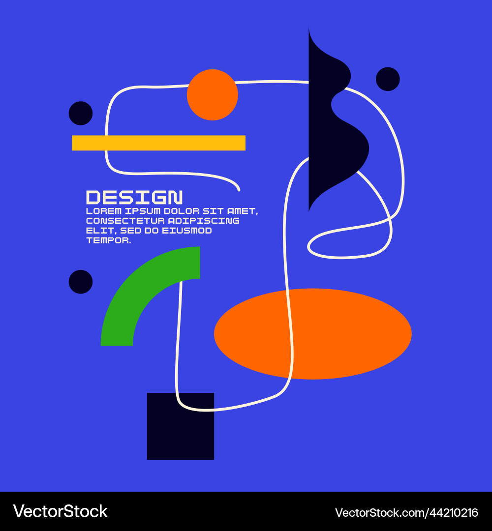 Modern geometric composition of various shapes Vector Image