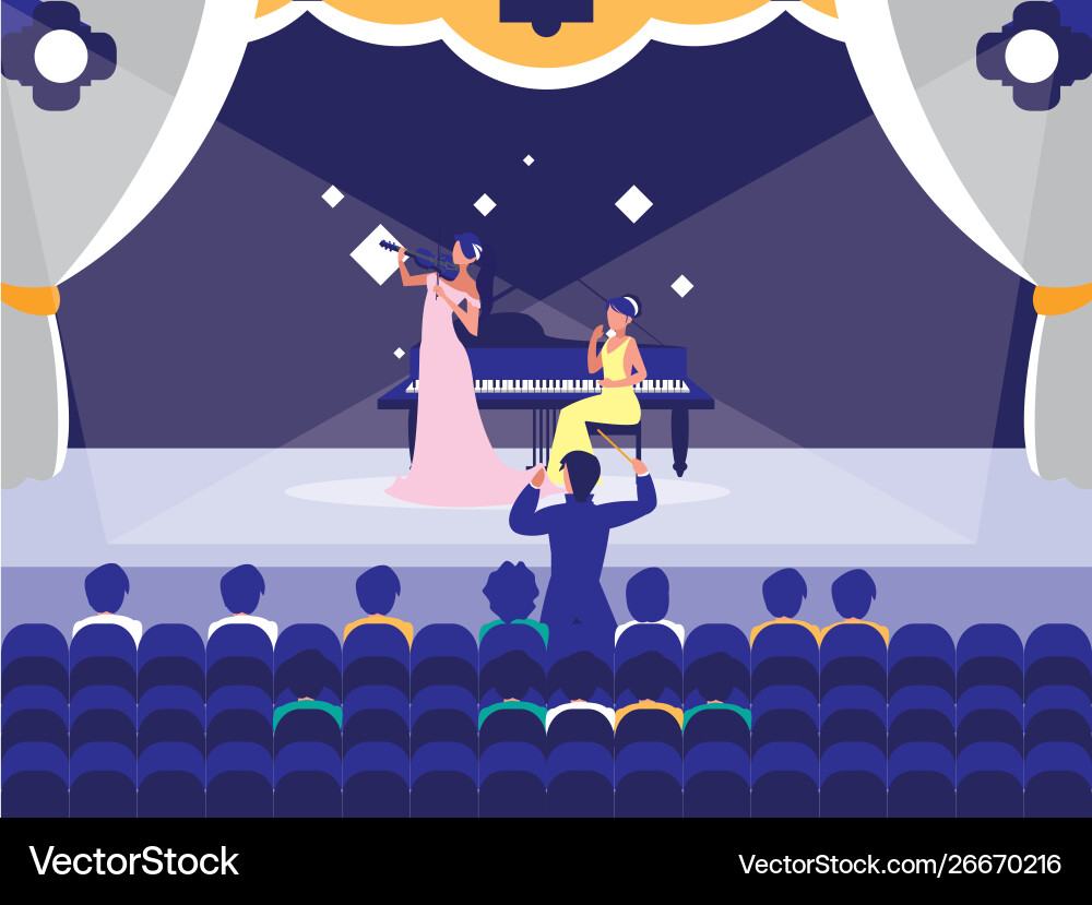 People musicians concert event design Royalty Free Vector