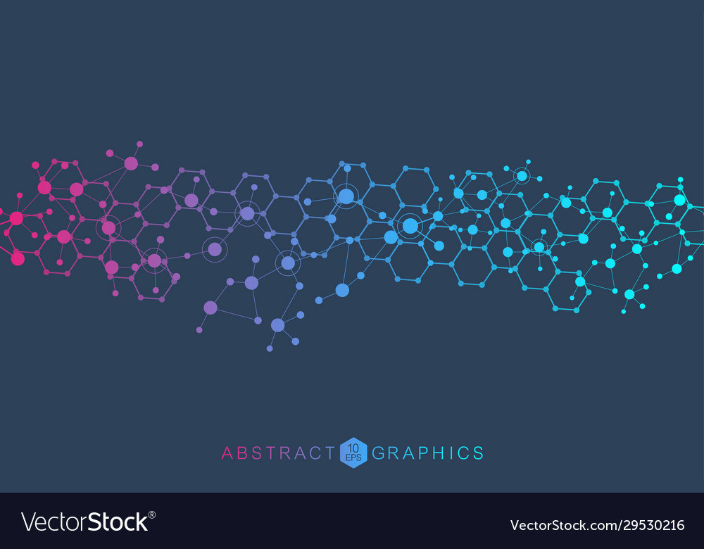 Science Network Pattern Connecting Lines And Dots Vector Image