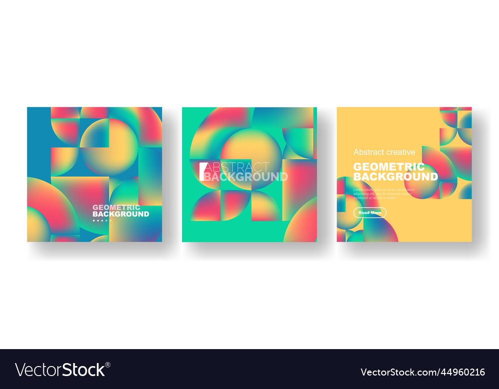 Set of abstract geometric posters designs Vector Image