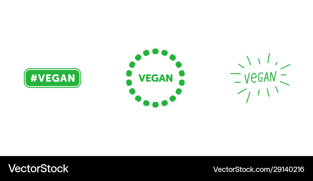 Set various signs on vegan theme tag vegan Vector Image