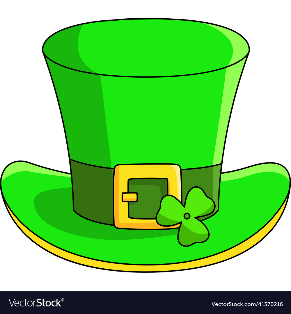 St patricks day leprechaun hat cartoon clipart Vector Image