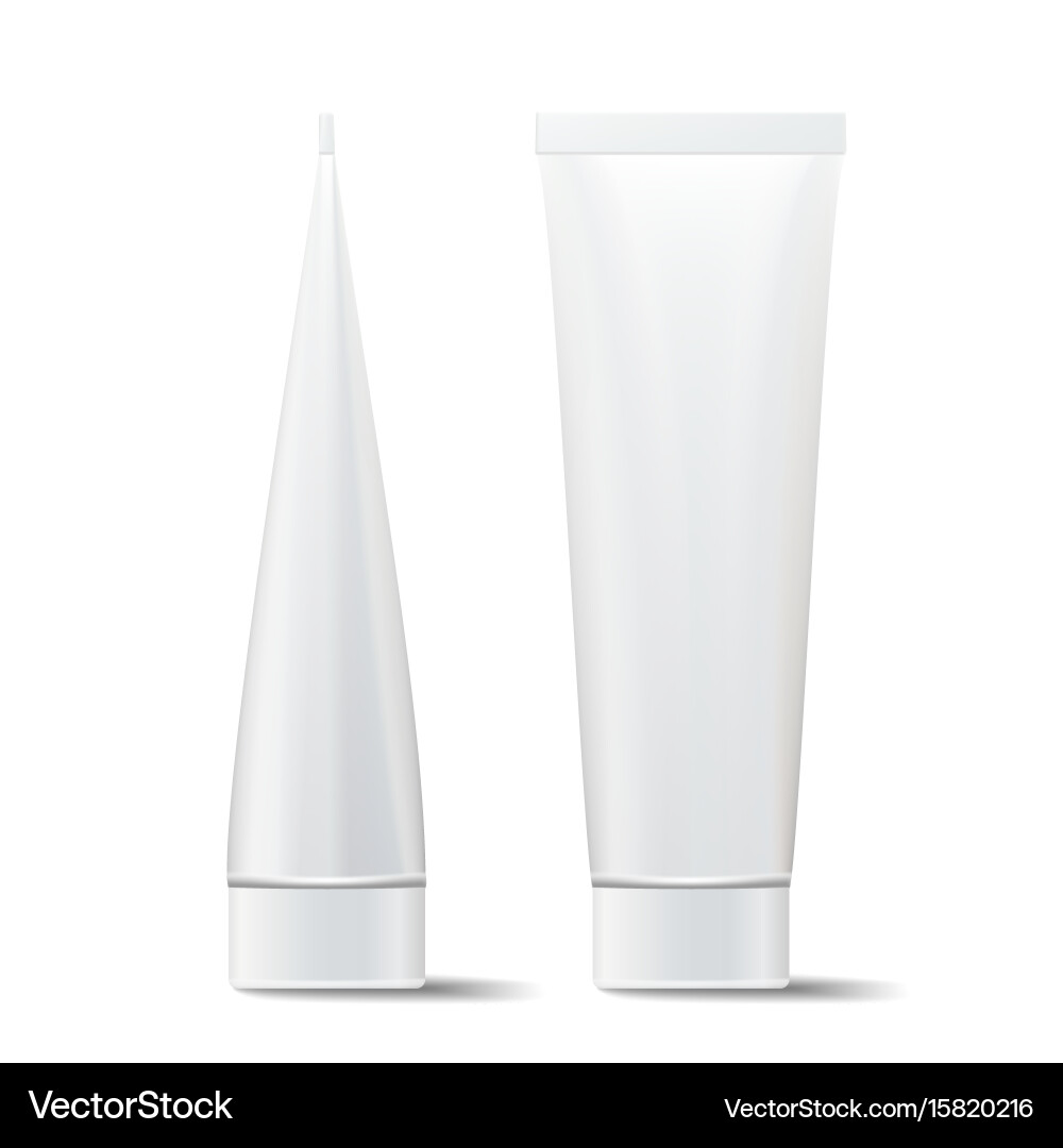 Tube mock up cosmetic white plastic Royalty Free Vector