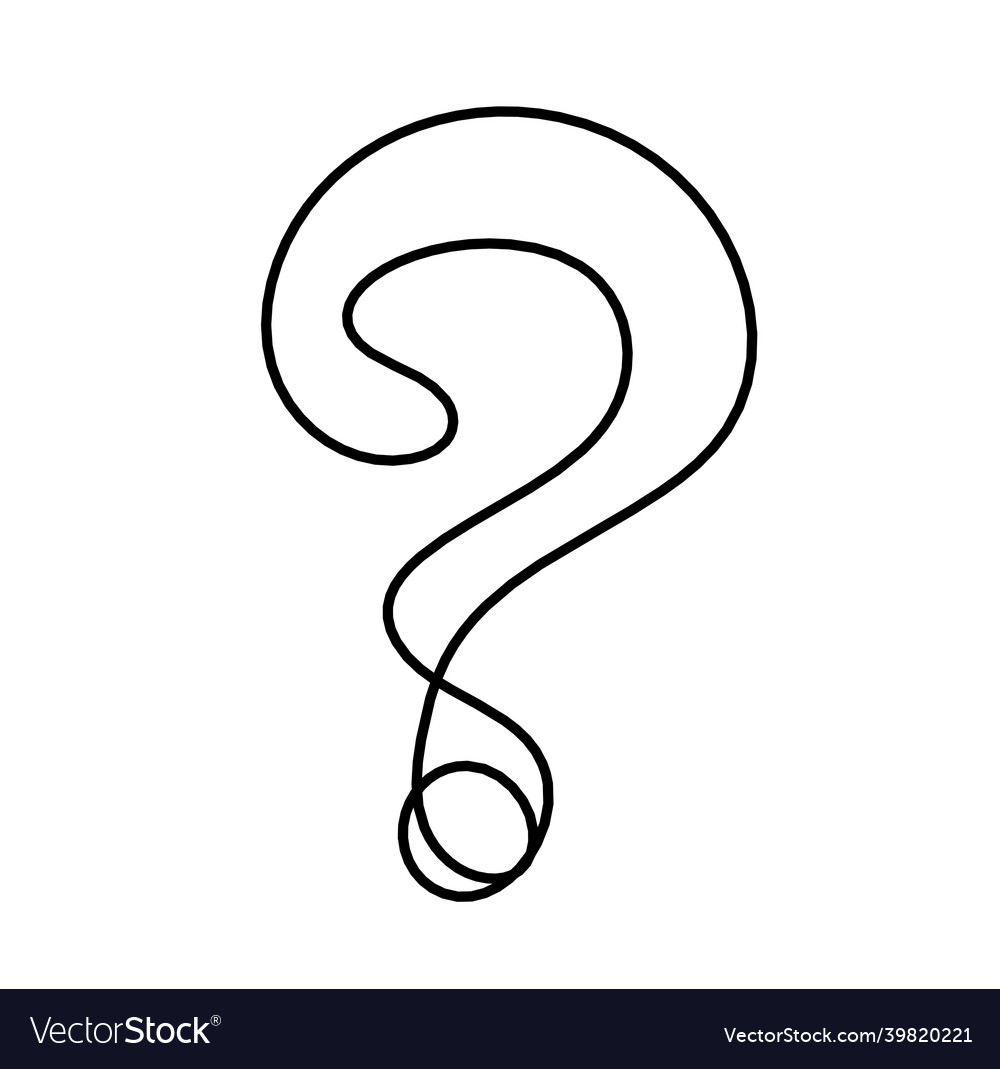 Abstract question mark continuous lines drawing Vector Image