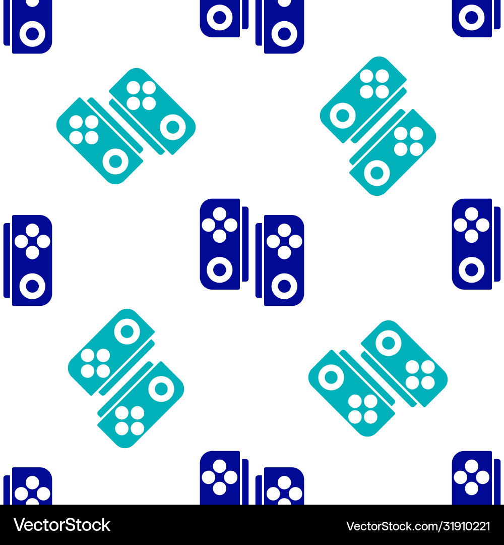 Blue gamepad icon isolated seamless pattern Vector Image