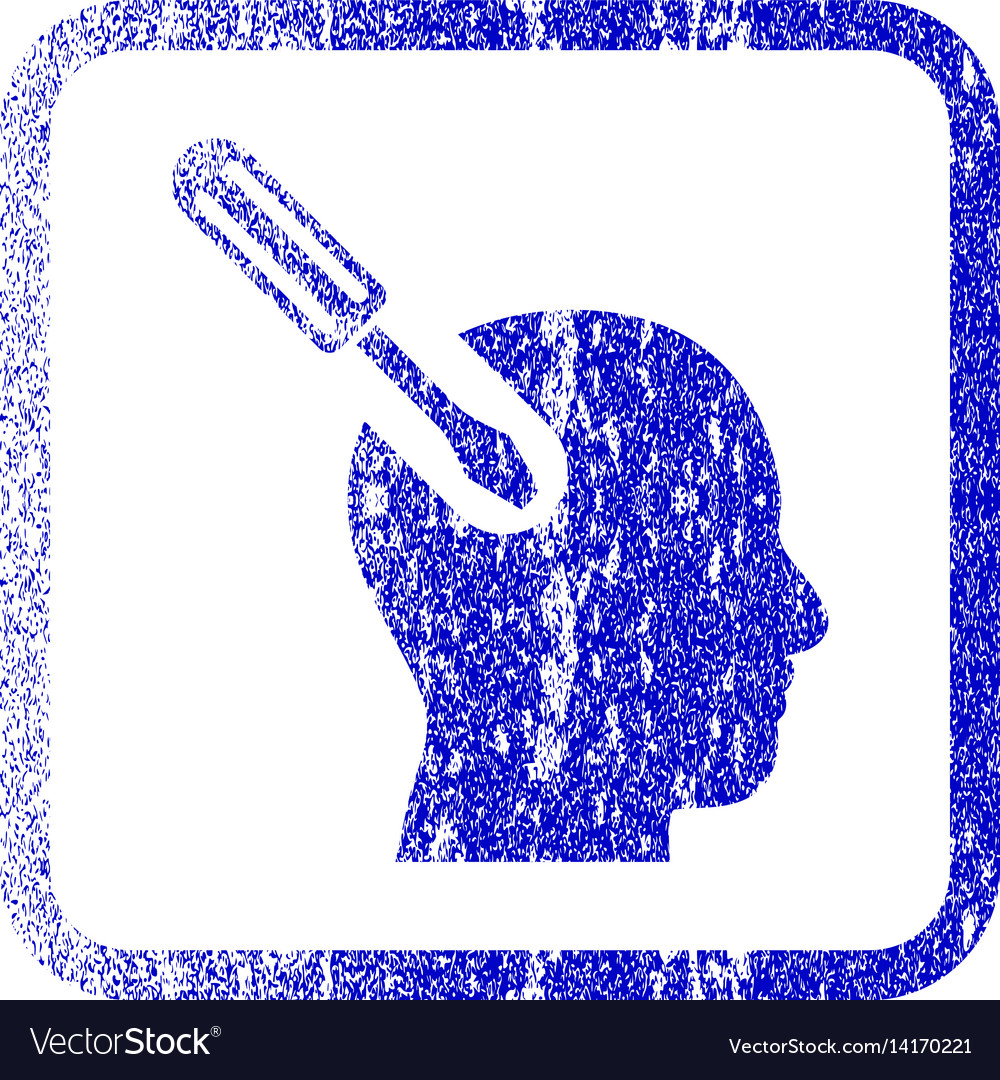 Brain tool framed textured icon Royalty Free Vector Image