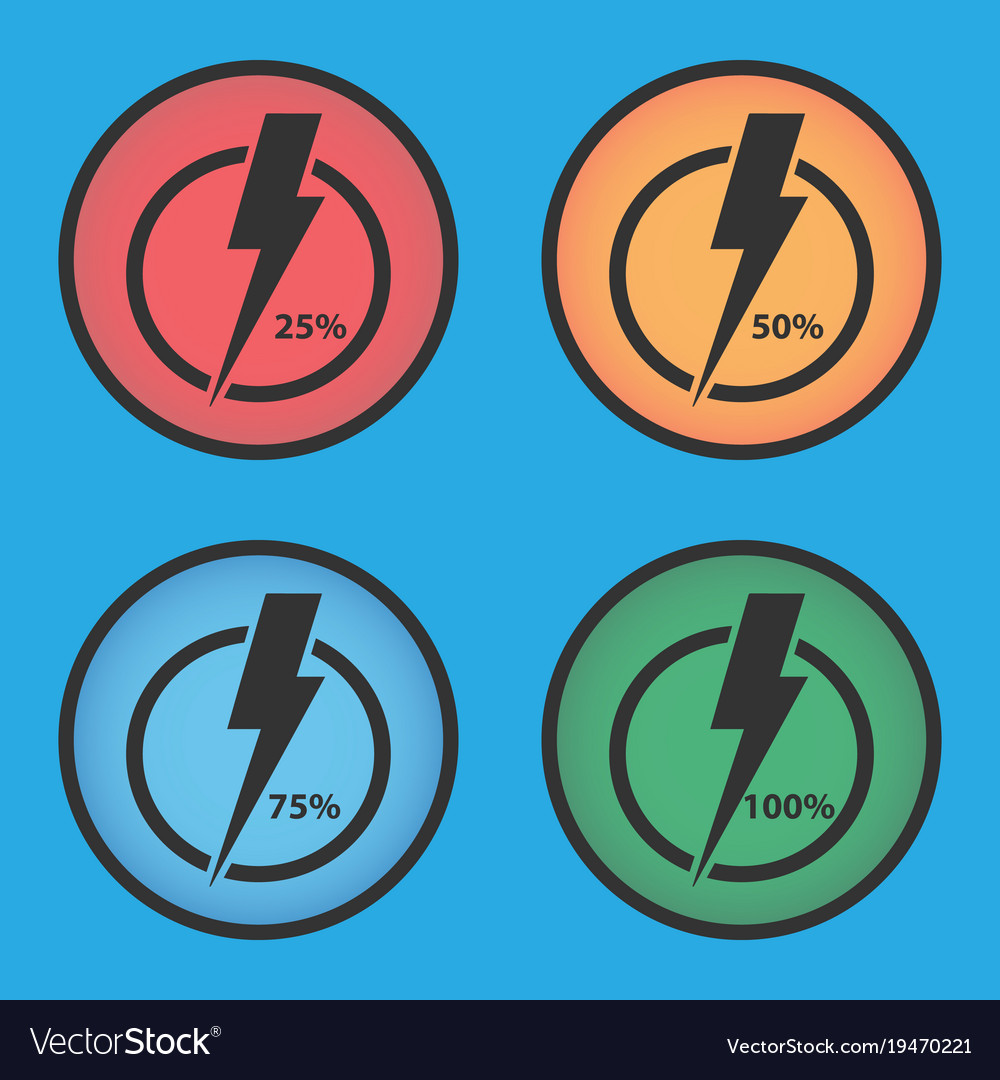 Colored energy indicators Royalty Free Vector Image