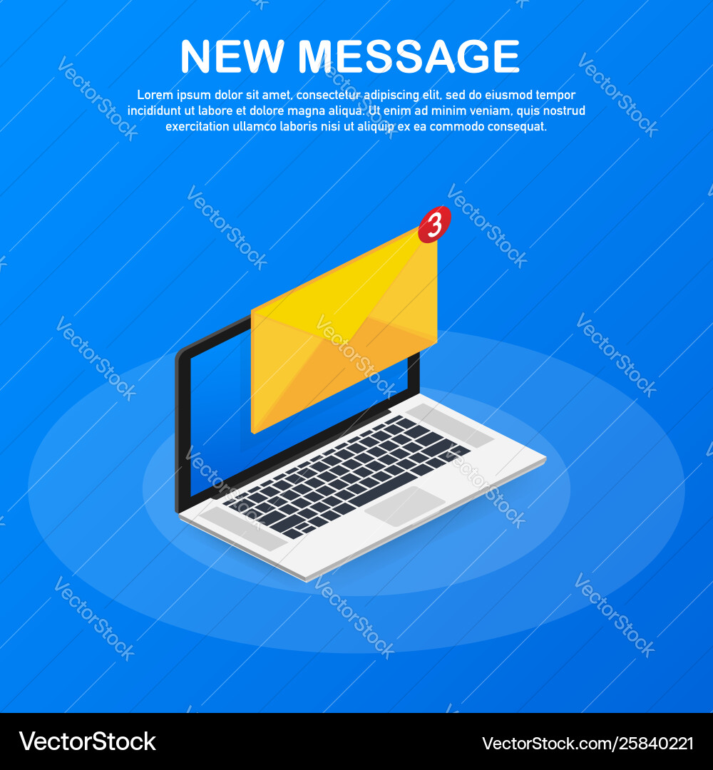 Email notification concept new Royalty Free Vector Image