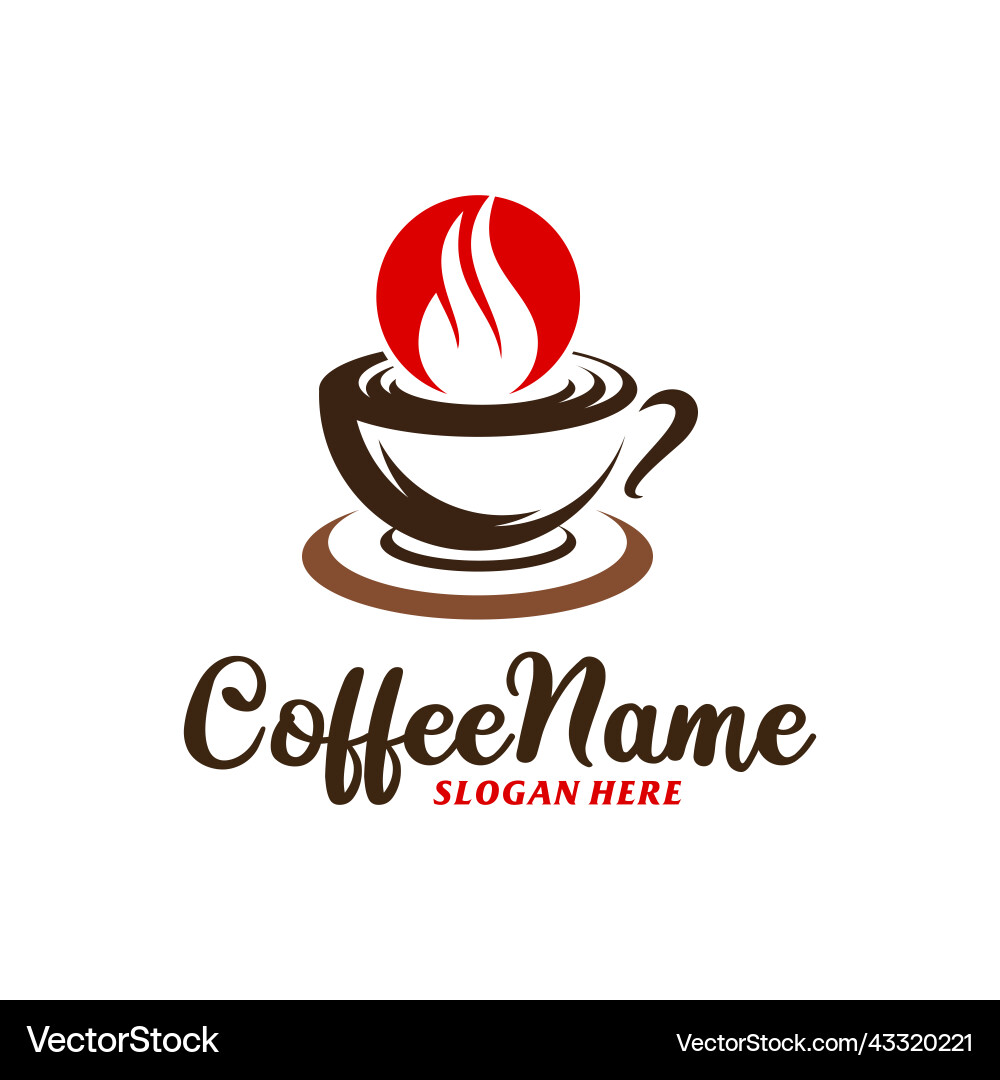 Fire coffee logo design template Royalty Free Vector Image