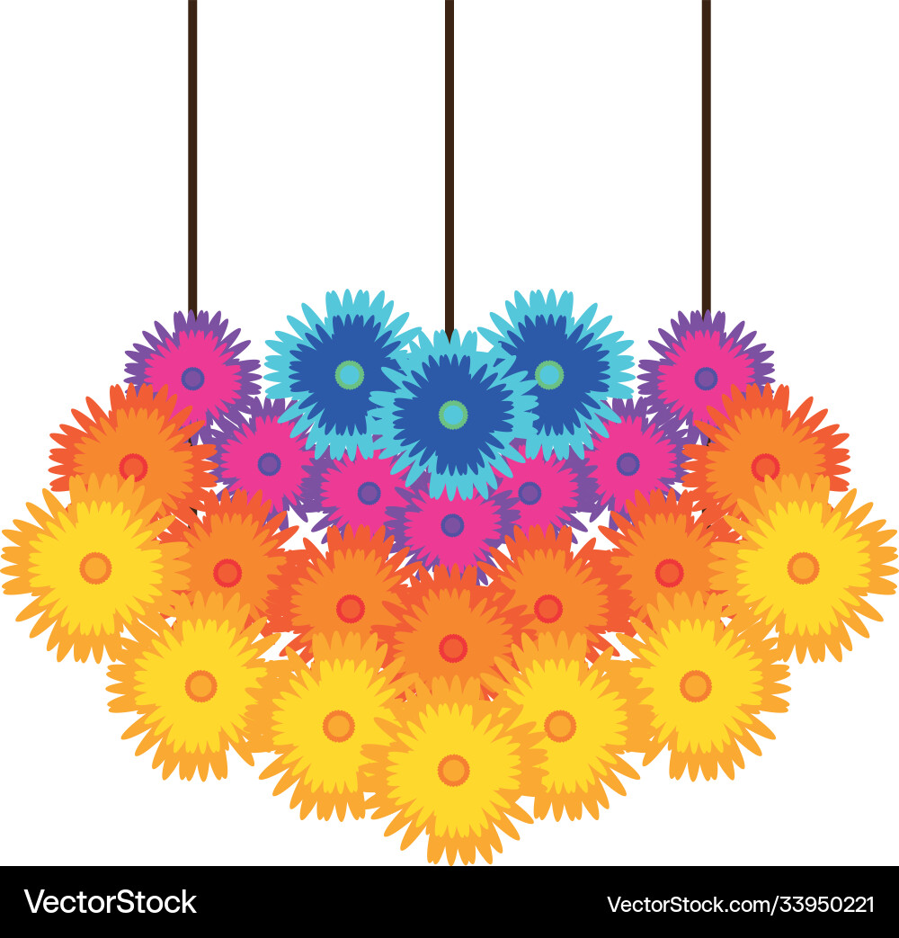 Flowers hanging detailed style icon design Vector Image