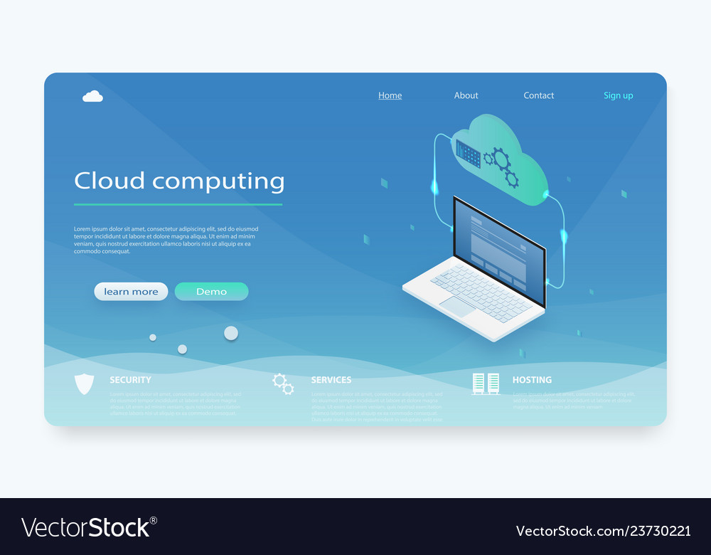 Isometric modern cloud technology Royalty Free Vector Image