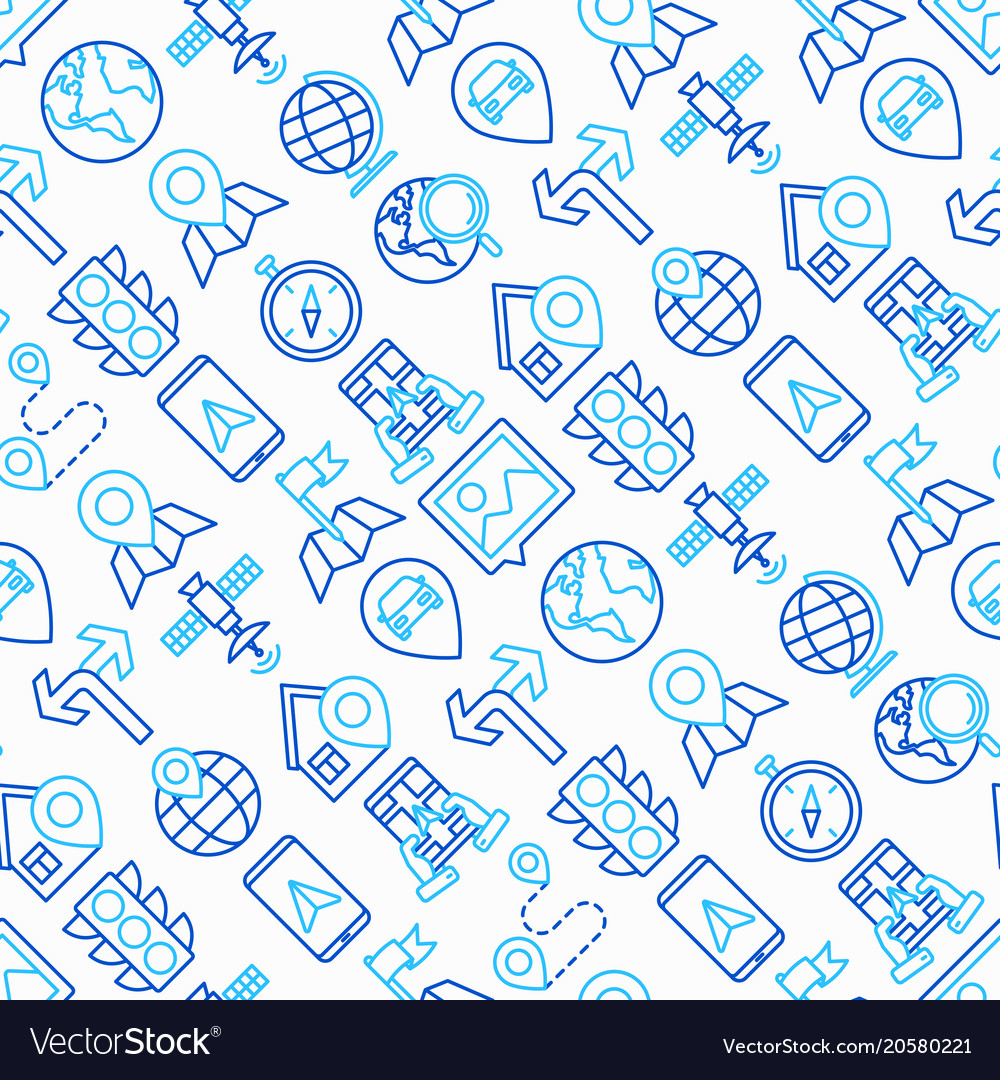 Navigation and direction seamless pattern Vector Image