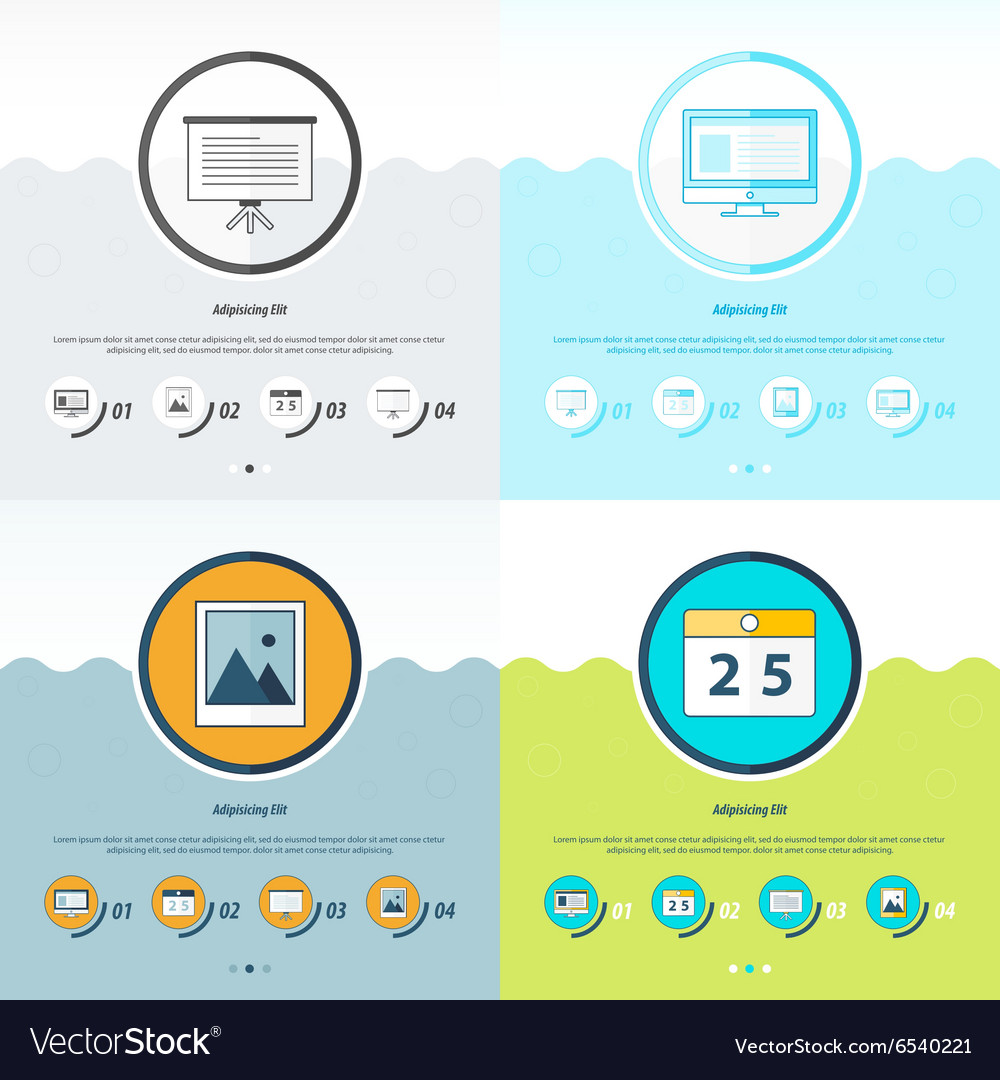 Office concept design template set Royalty Free Vector Image