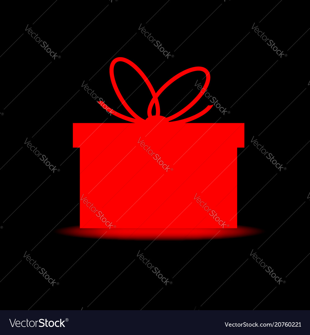 Present in a red box Royalty Free Vector Image