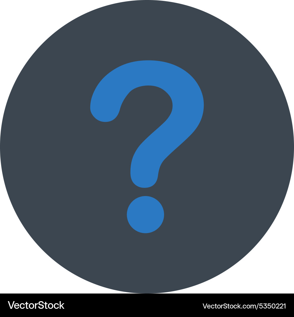 Question flat smooth blue colors round button Vector Image