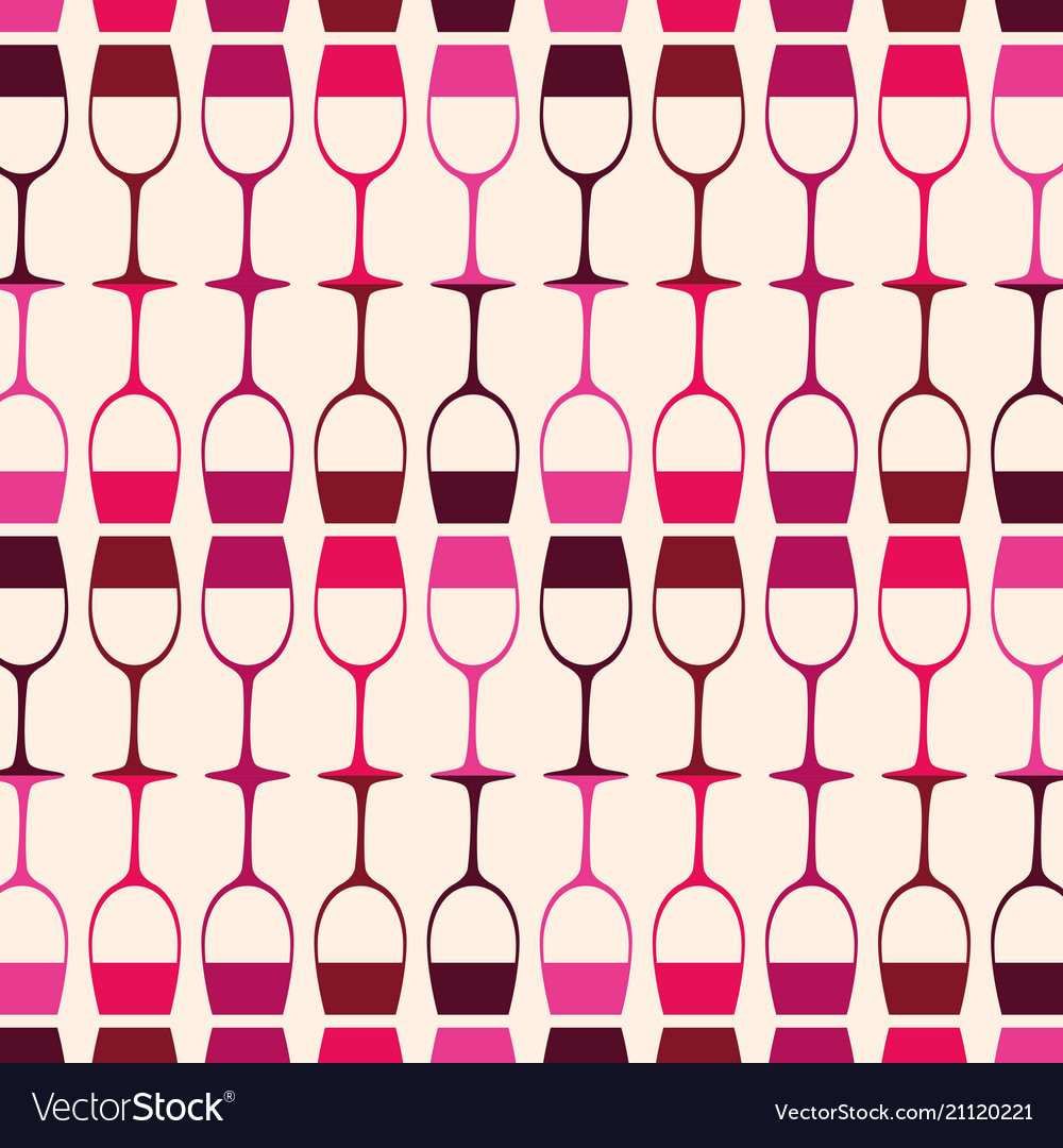 Red wine cups pattern Royalty Free Vector Image
