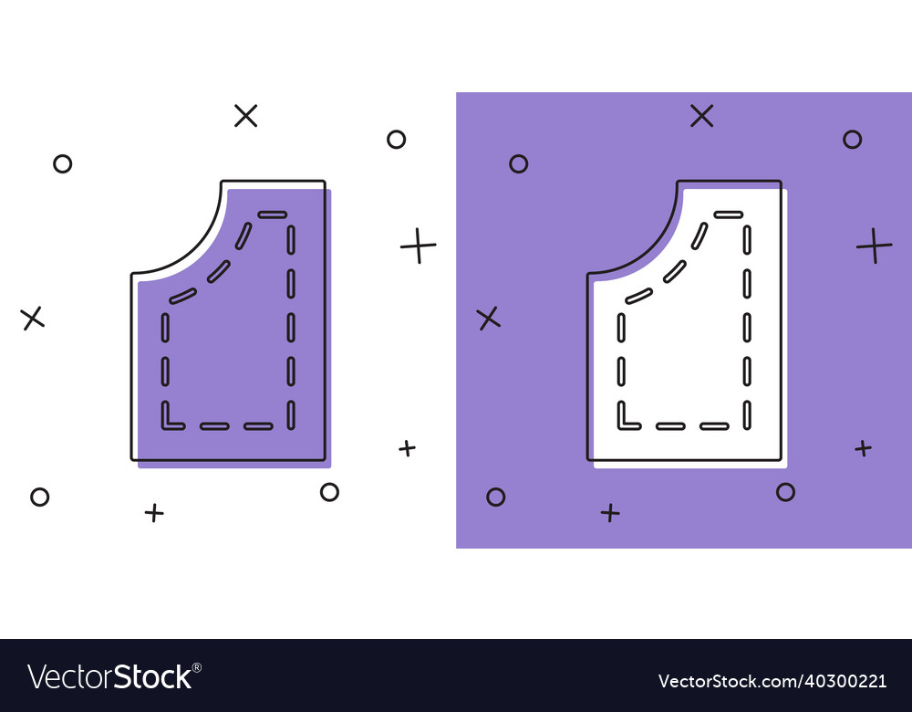 Set sewing pattern icon isolated on white Vector Image