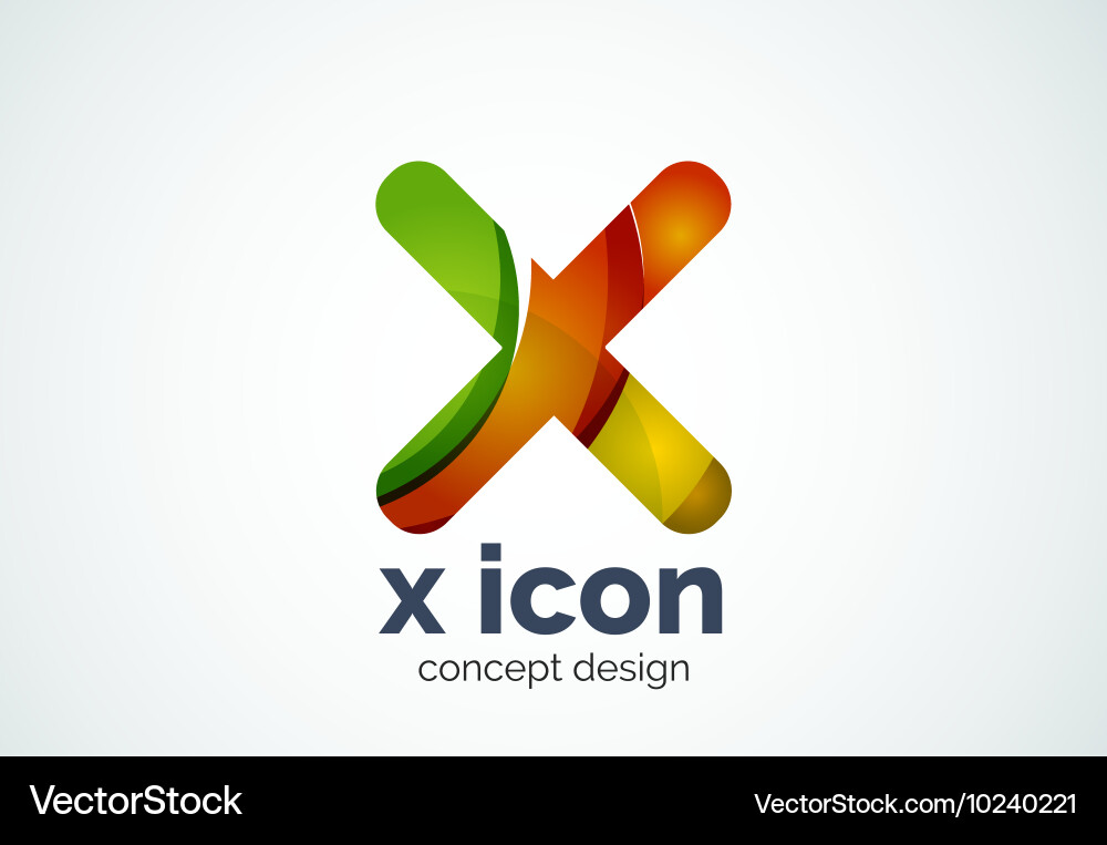 X cross logo template rotated plus medical or Vector Image