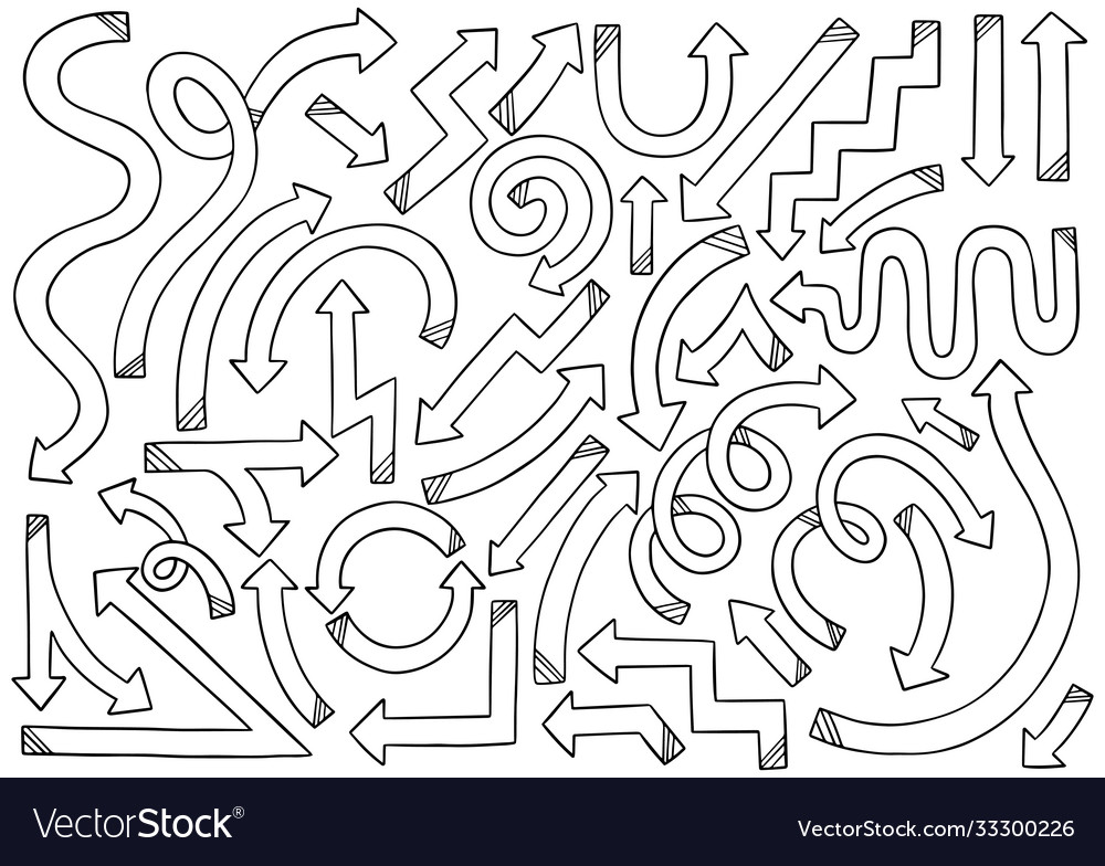 0009 hand drawn arrows Royalty Free Vector Image 0009 hand drawn arrows Royalty Free Vector Image
