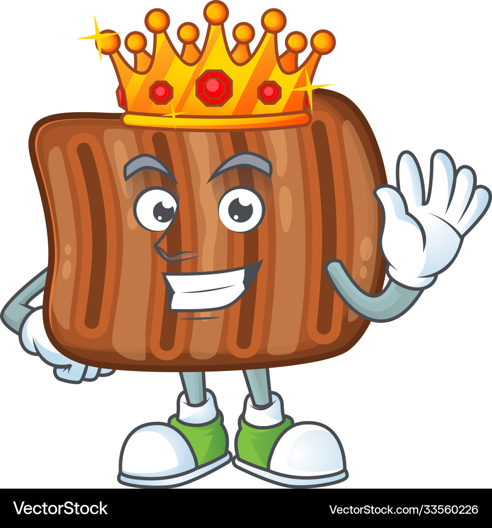 A charismatic king roasted beef cartoon character Vector Image