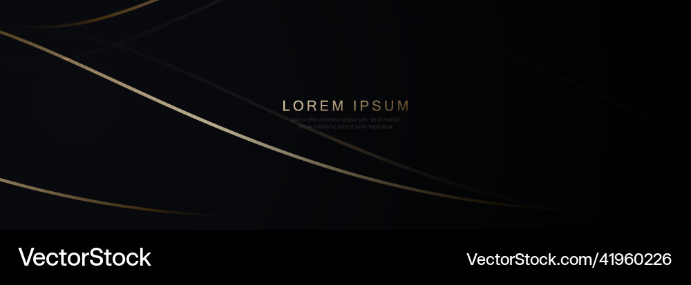 Abstract luxury gold curve lines shape on dark Vector Image