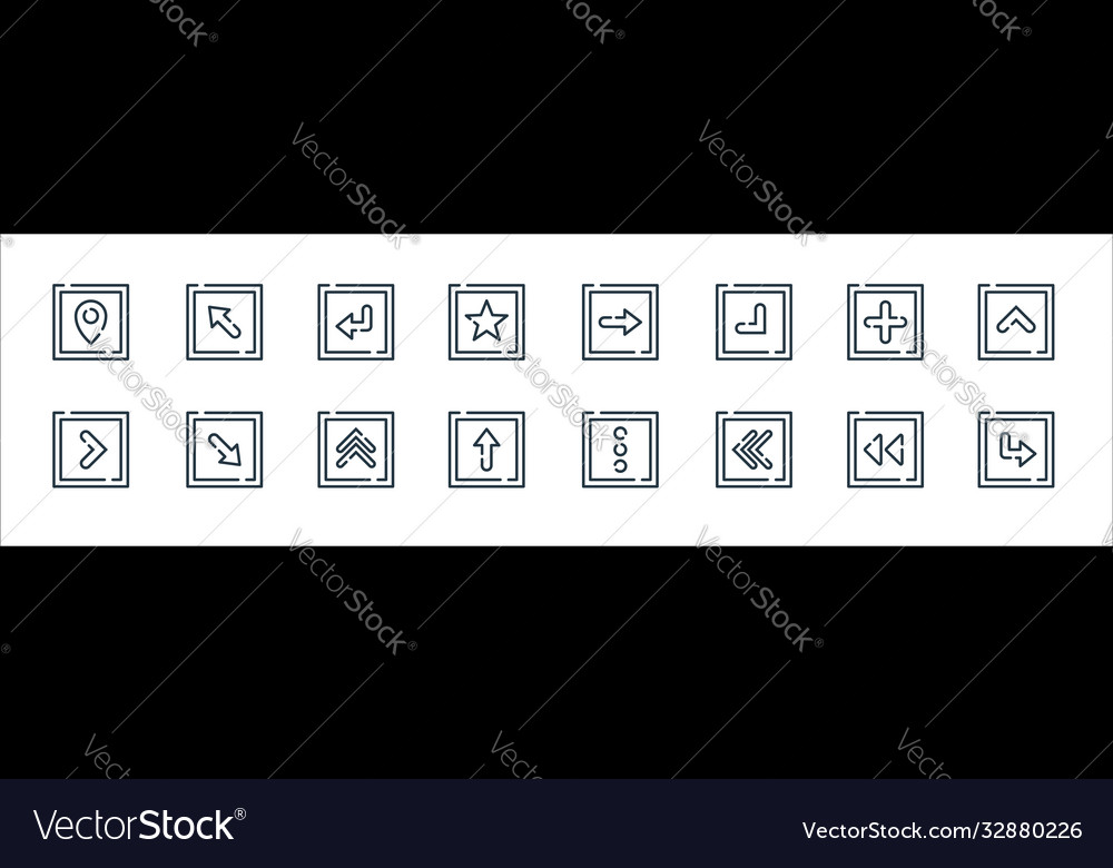 Arrow line icons linear set quality line set Vector Image