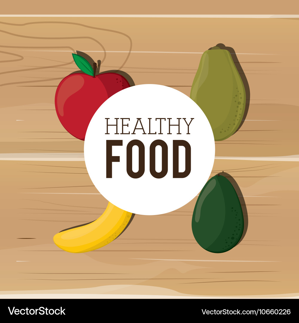 Assorted healthy food icons emblem Royalty Free Vector Image