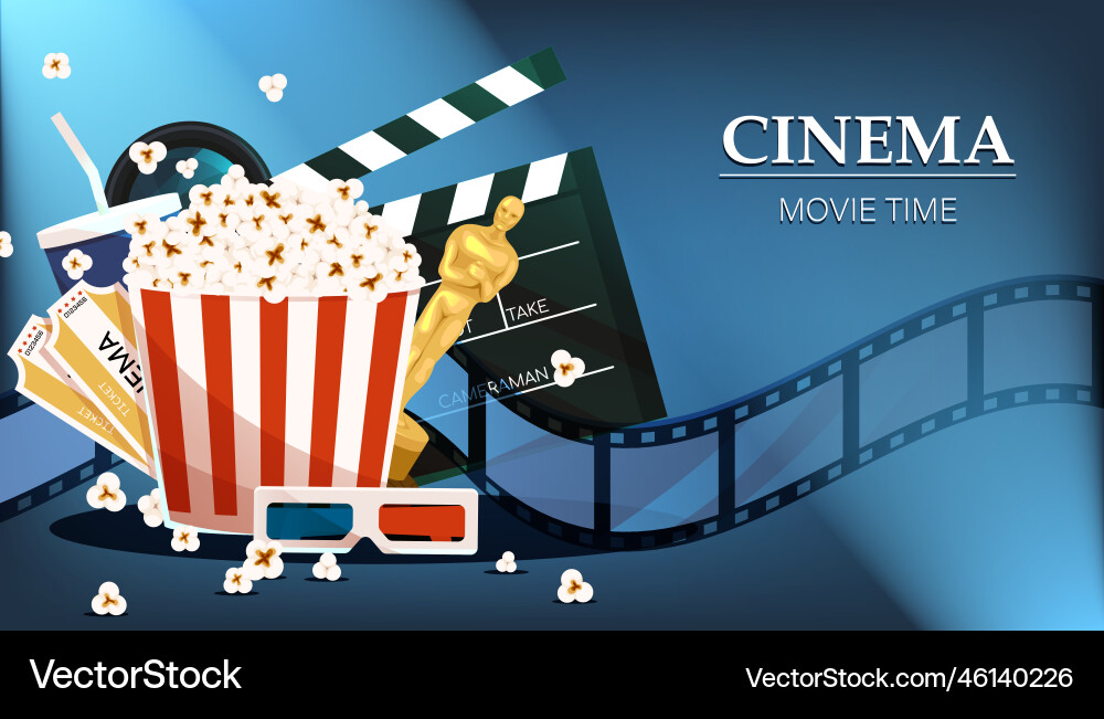 Cinema movie time Royalty Free Vector Image - VectorStock