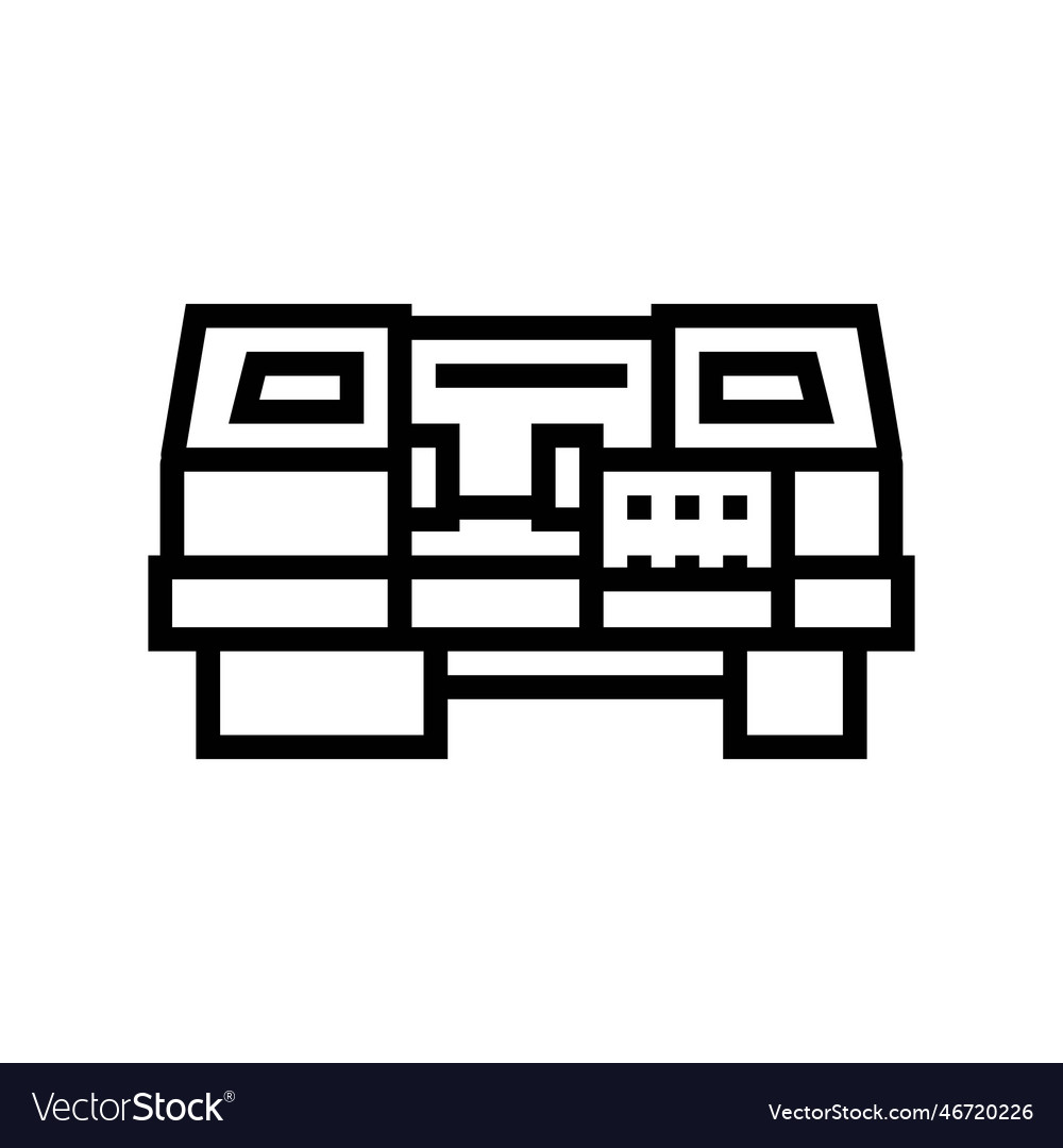 Cnc machine tool work line icon Royalty Free Vector Image