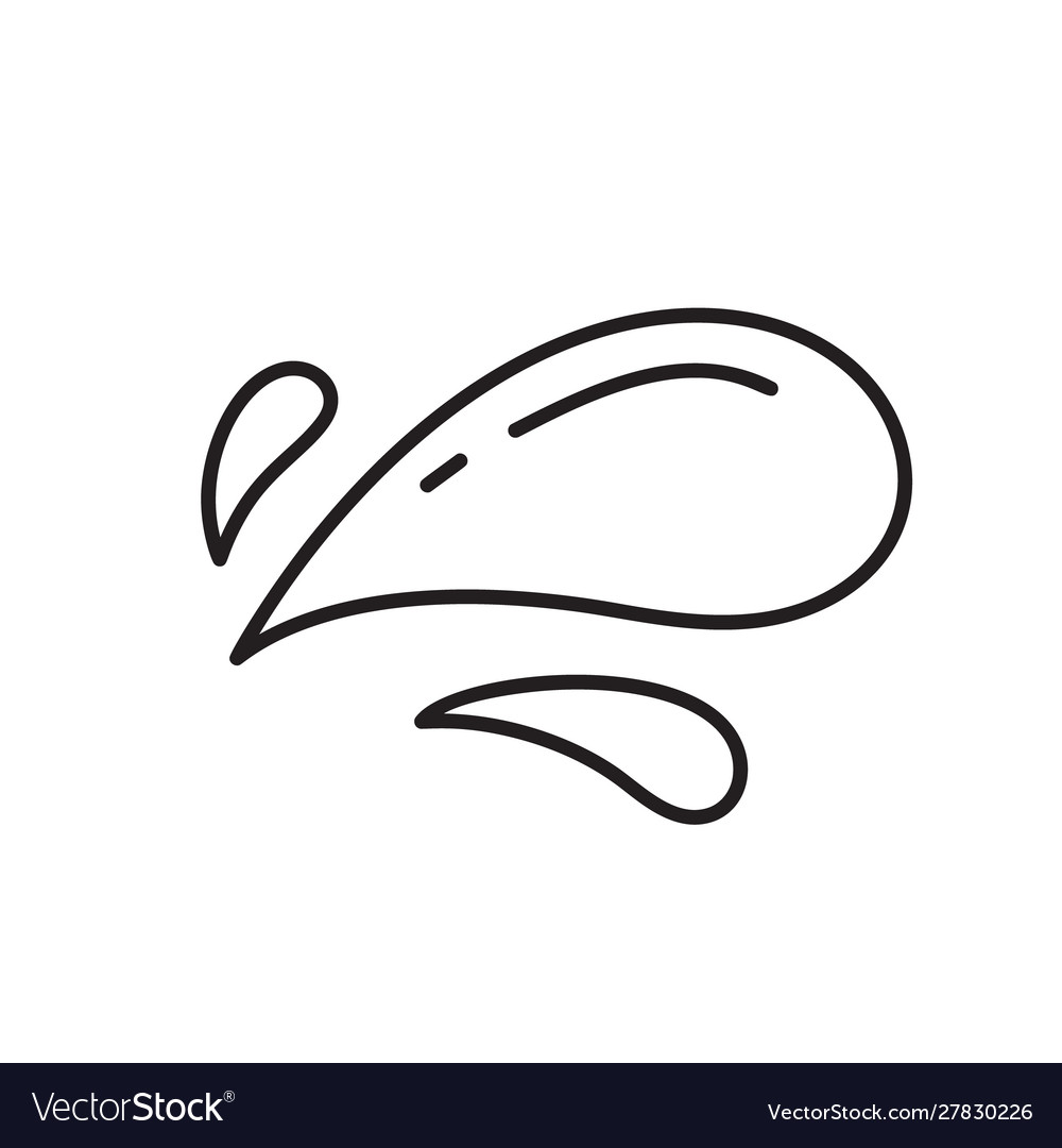 Contour Water Drop Icon Hand Drawn Cartoon Of Vector Image