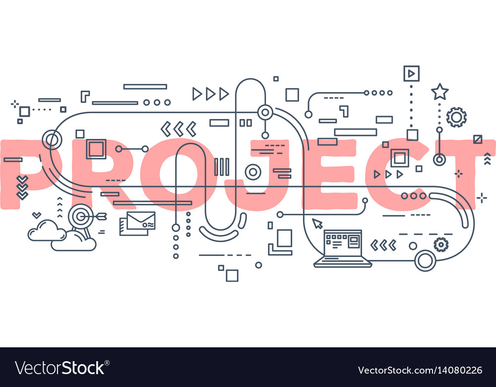 Creative of project word lettering Royalty Free Vector Image
